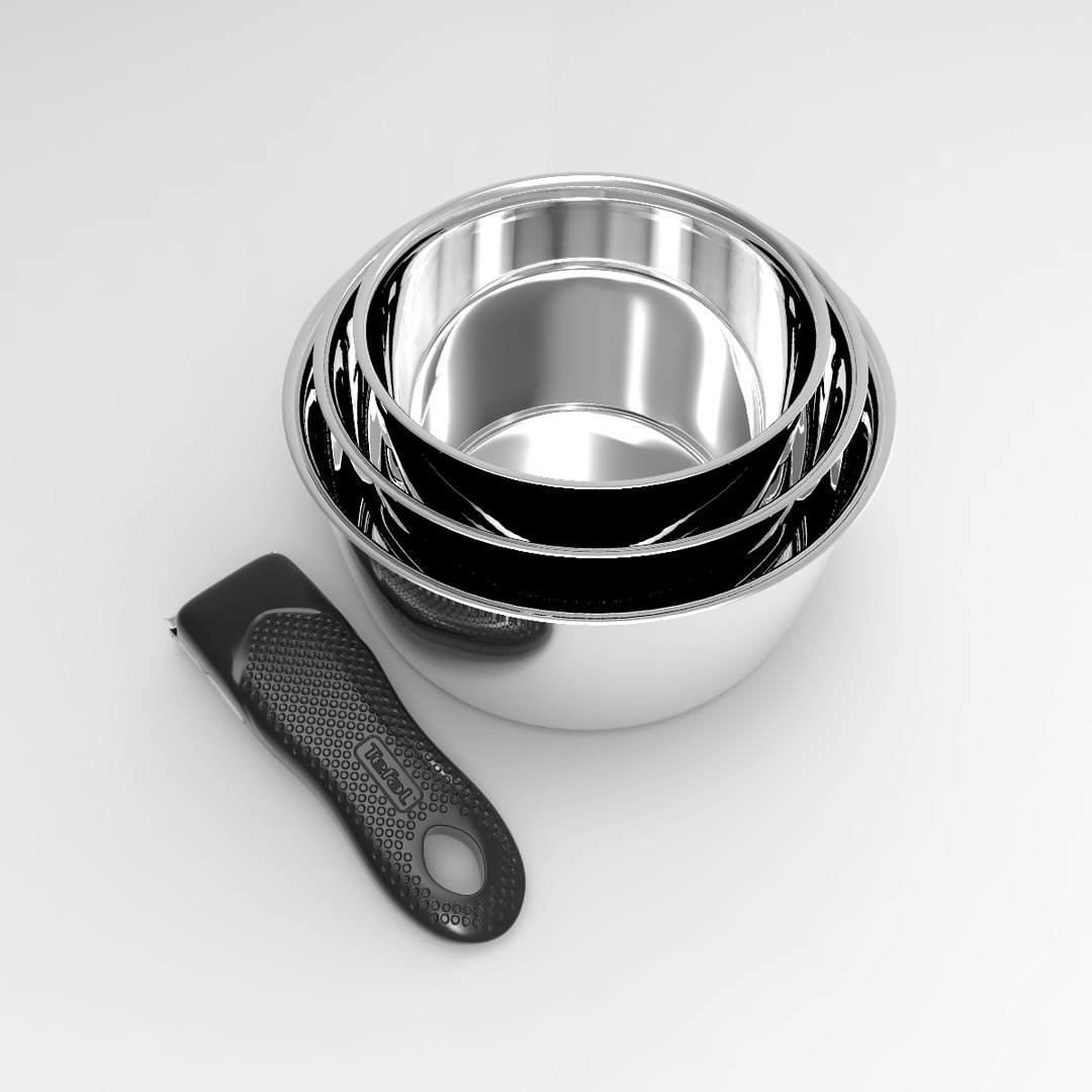 Removable Handle Pans 3d C4d