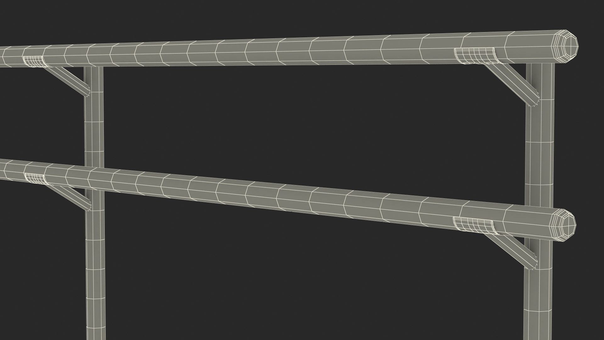 3D Double Ballet Barre Floor Mounted - TurboSquid 2006703