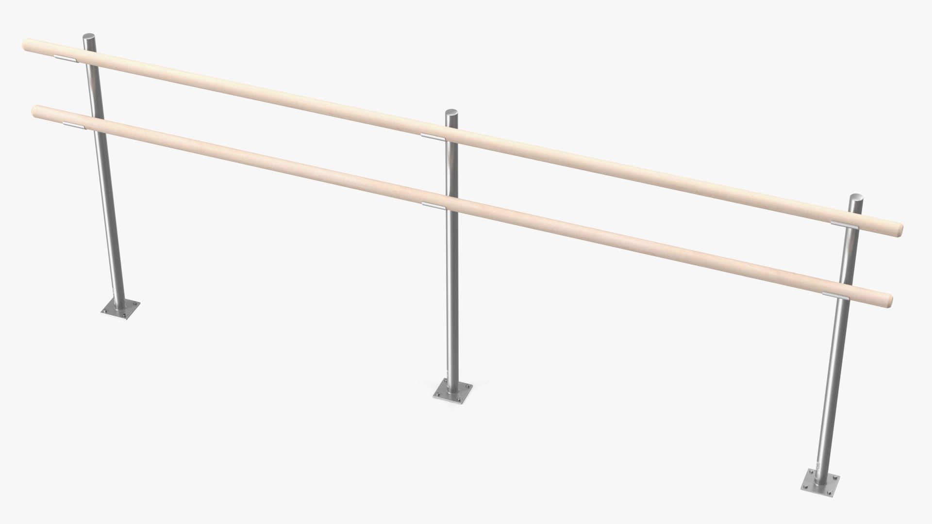 3D Double Ballet Barre Floor Mounted - TurboSquid 2006703