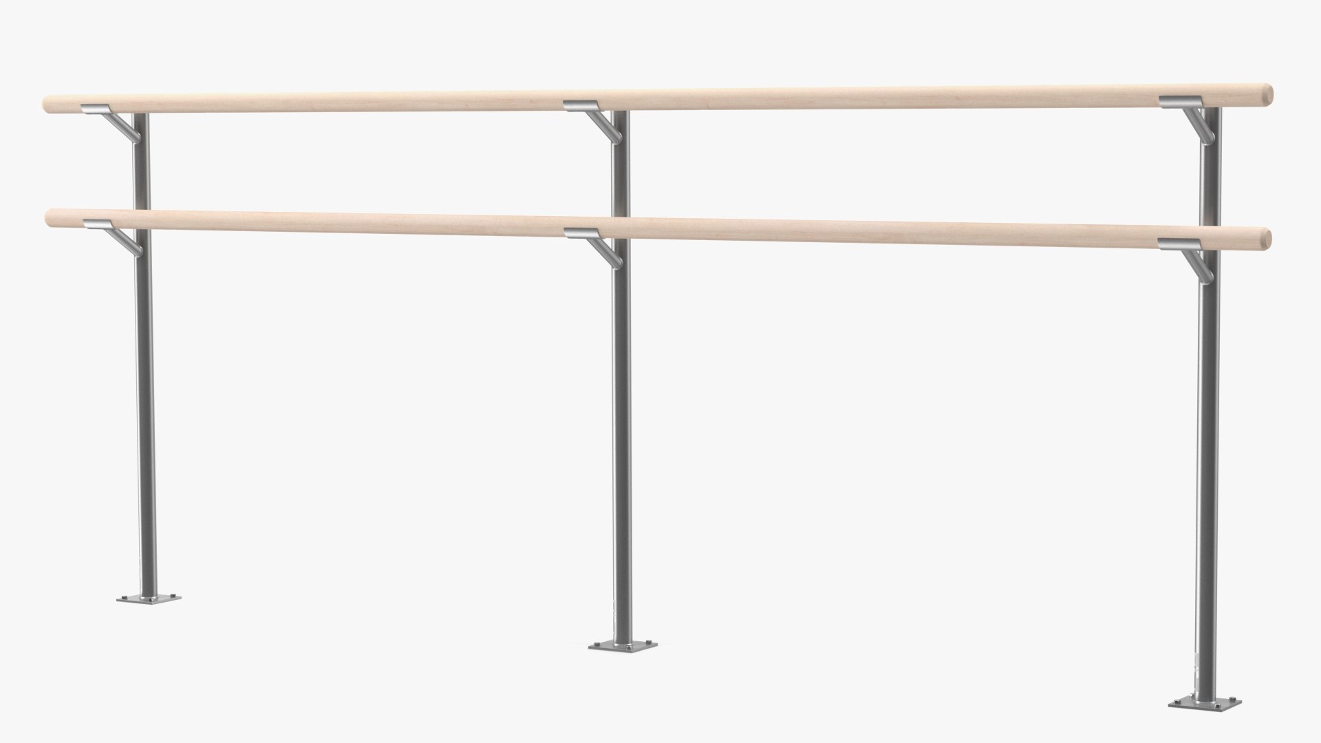 3D Double Ballet Barre Floor Mounted - TurboSquid 2006703