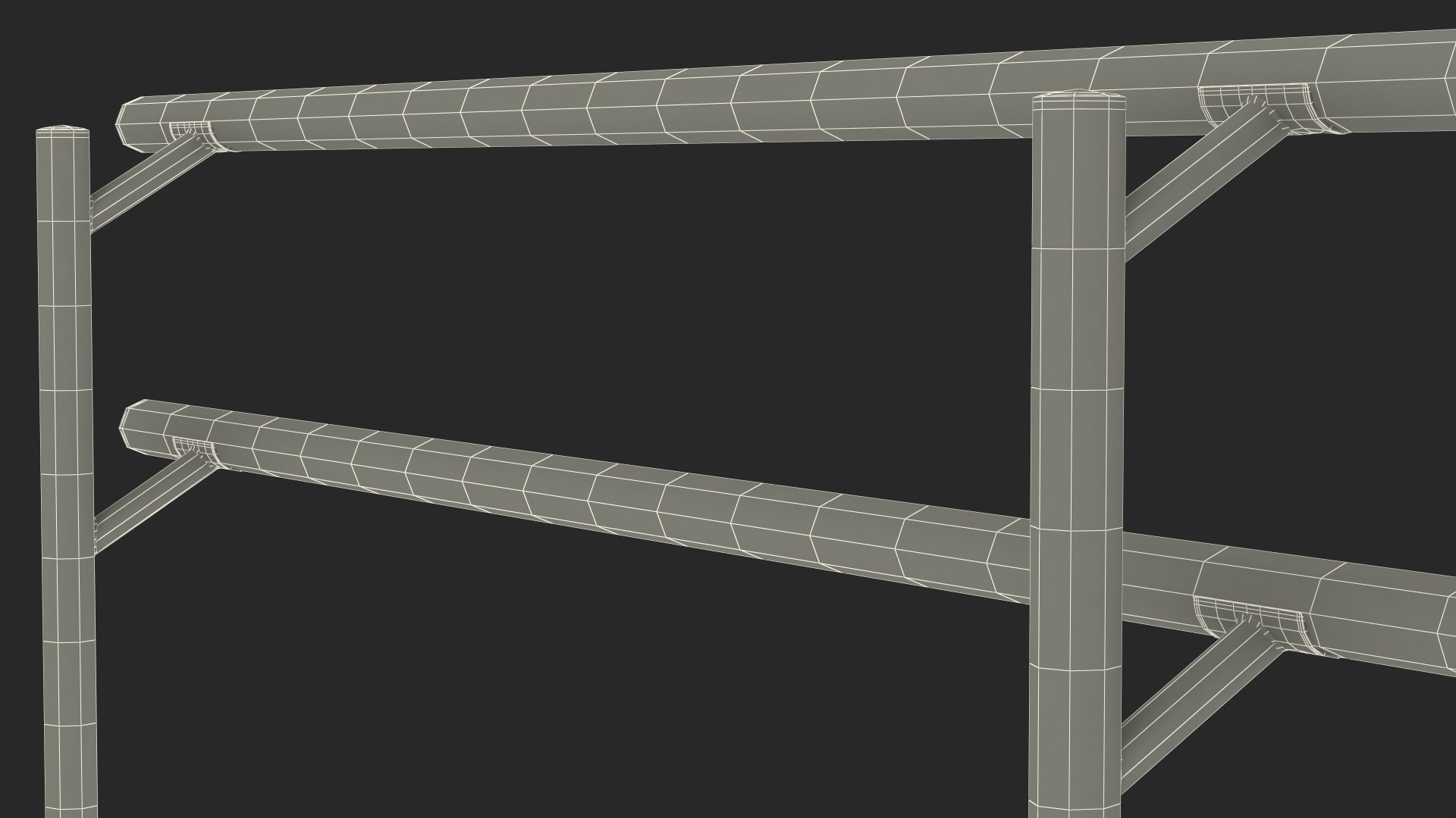 3D Double Ballet Barre Floor Mounted - TurboSquid 2006703