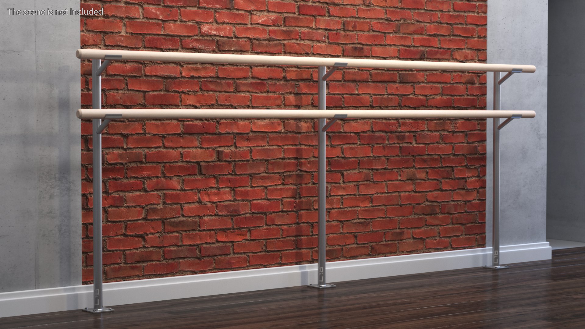 3D Double Ballet Barre Floor Mounted - TurboSquid 2006703