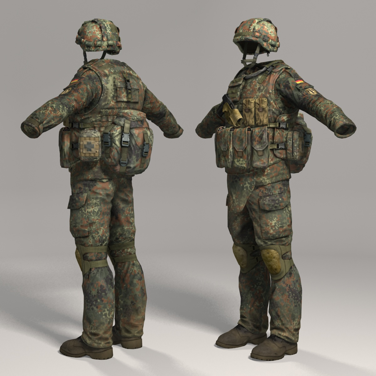 3d model qualitative soldier cloth set
