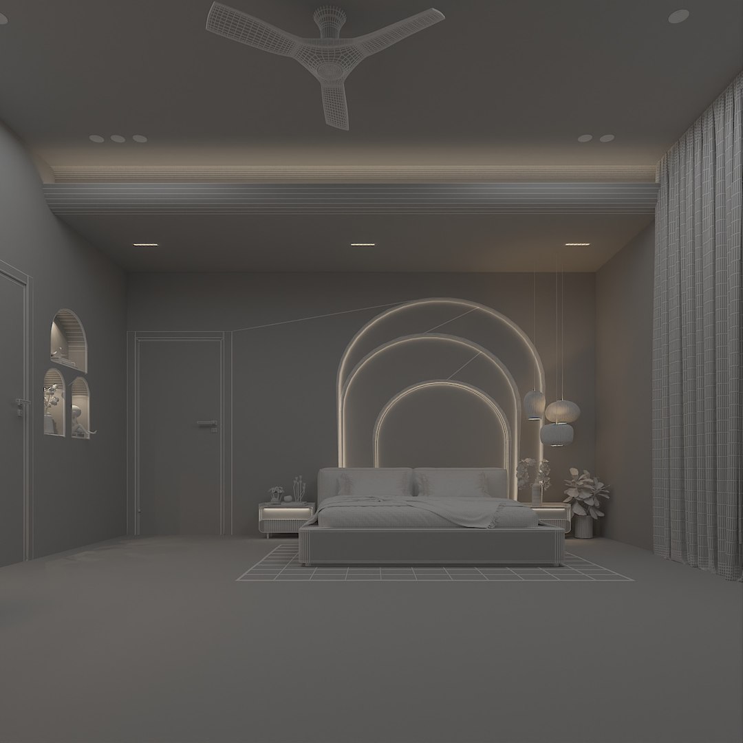 Bedroom Boho Bedroom Design 3D Model - TurboSquid 2236908