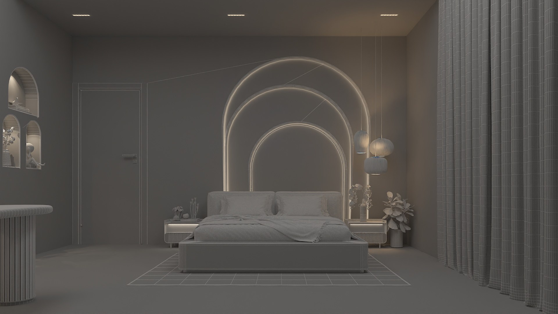 Bedroom Boho Bedroom Design 3D Model - TurboSquid 2236908