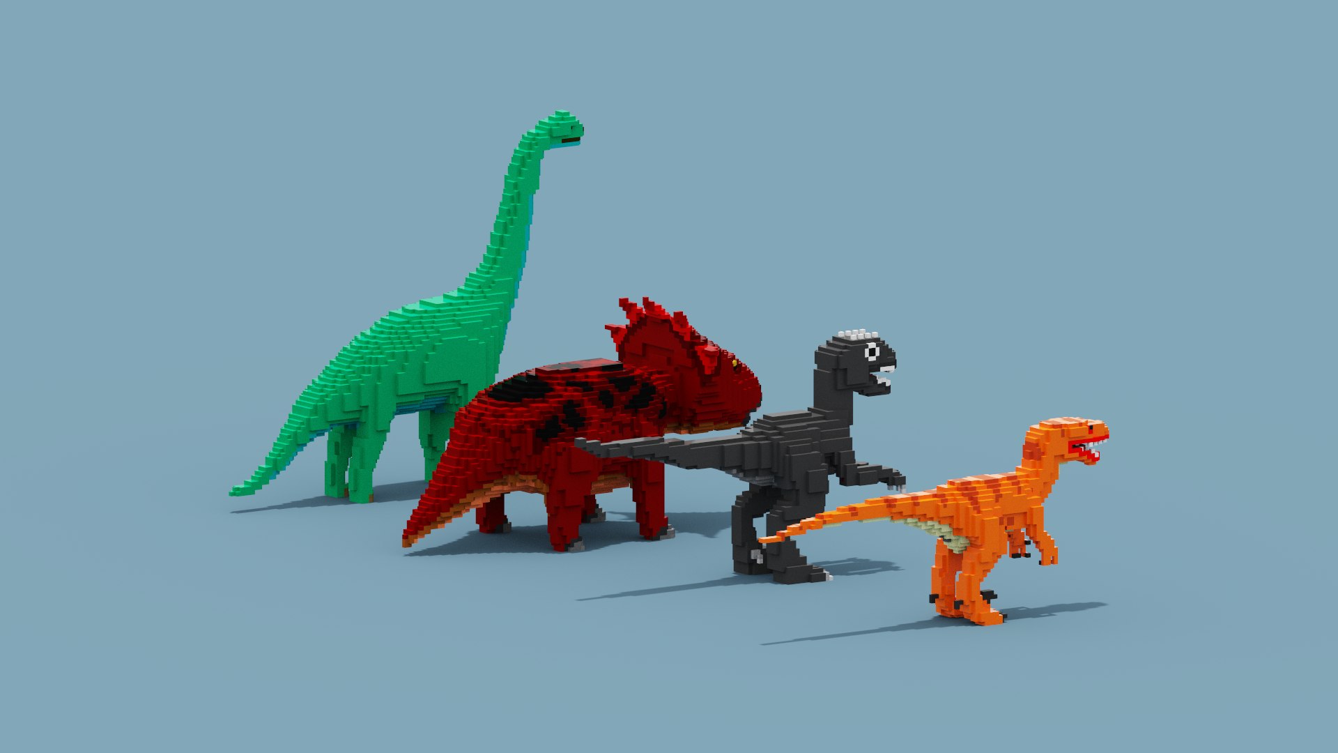 3D Voxel Dinosaur Collection - TurboSquid 1946446
