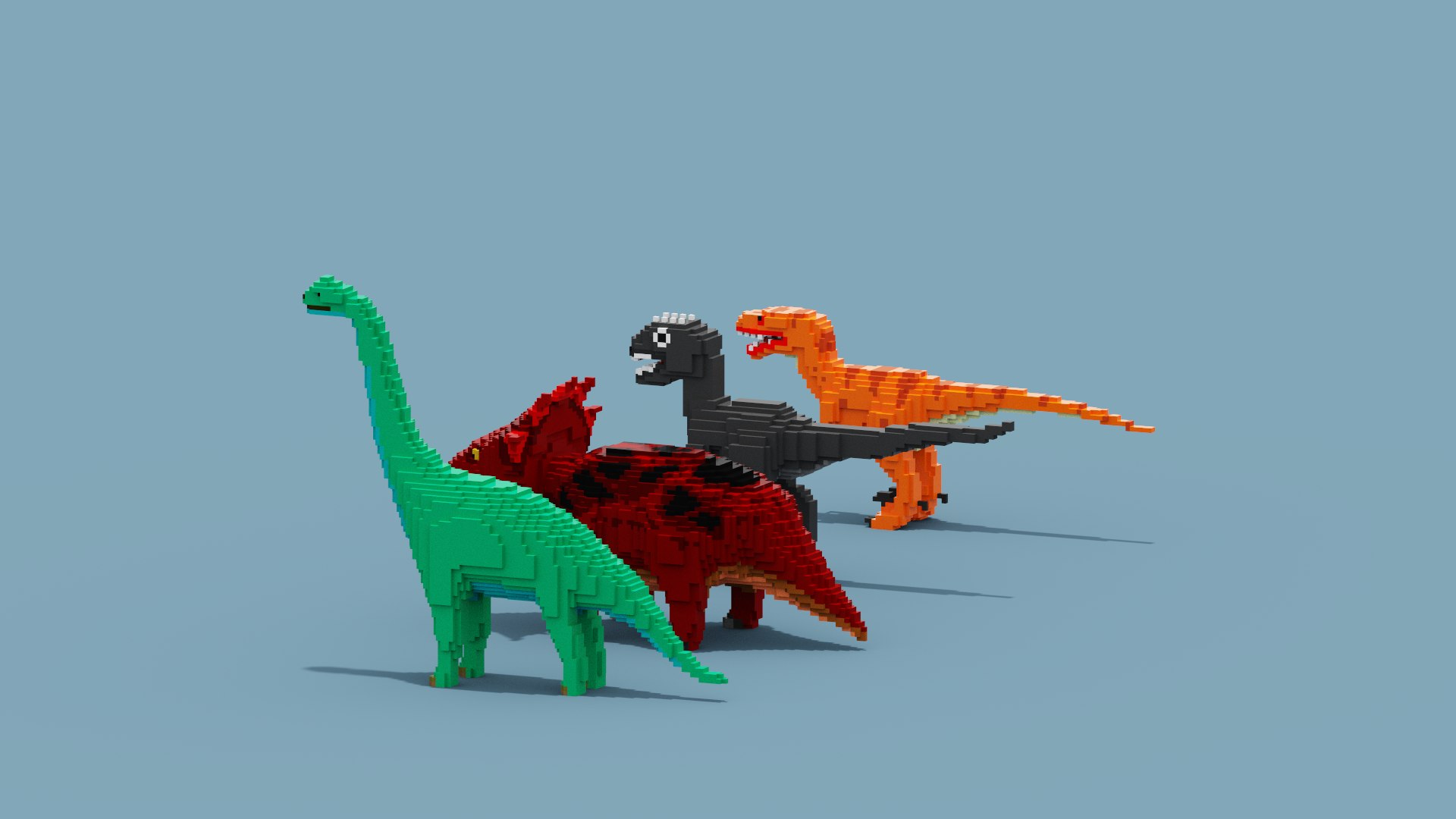 3D Voxel Dinosaur Collection - TurboSquid 1946446
