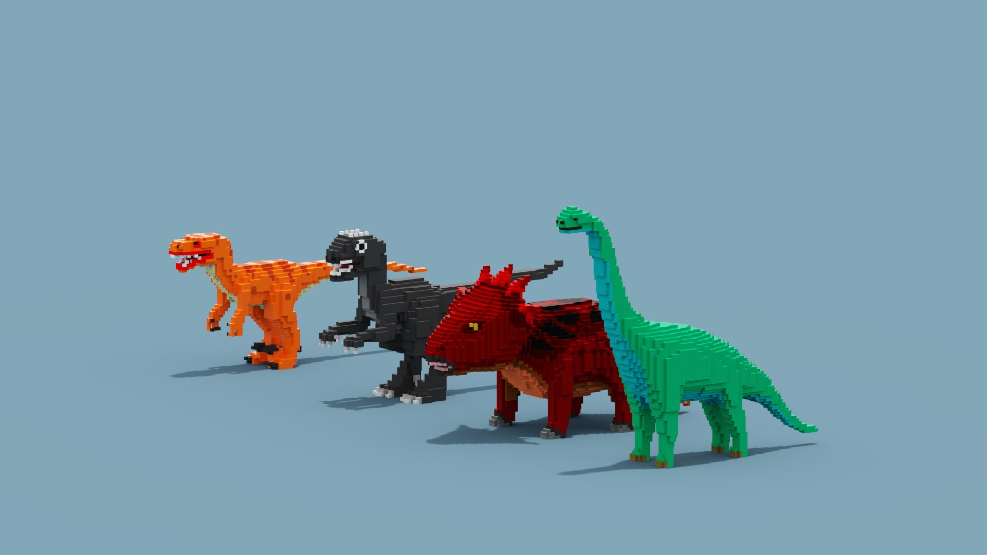 3D Voxel Dinosaur Collection - TurboSquid 1946446