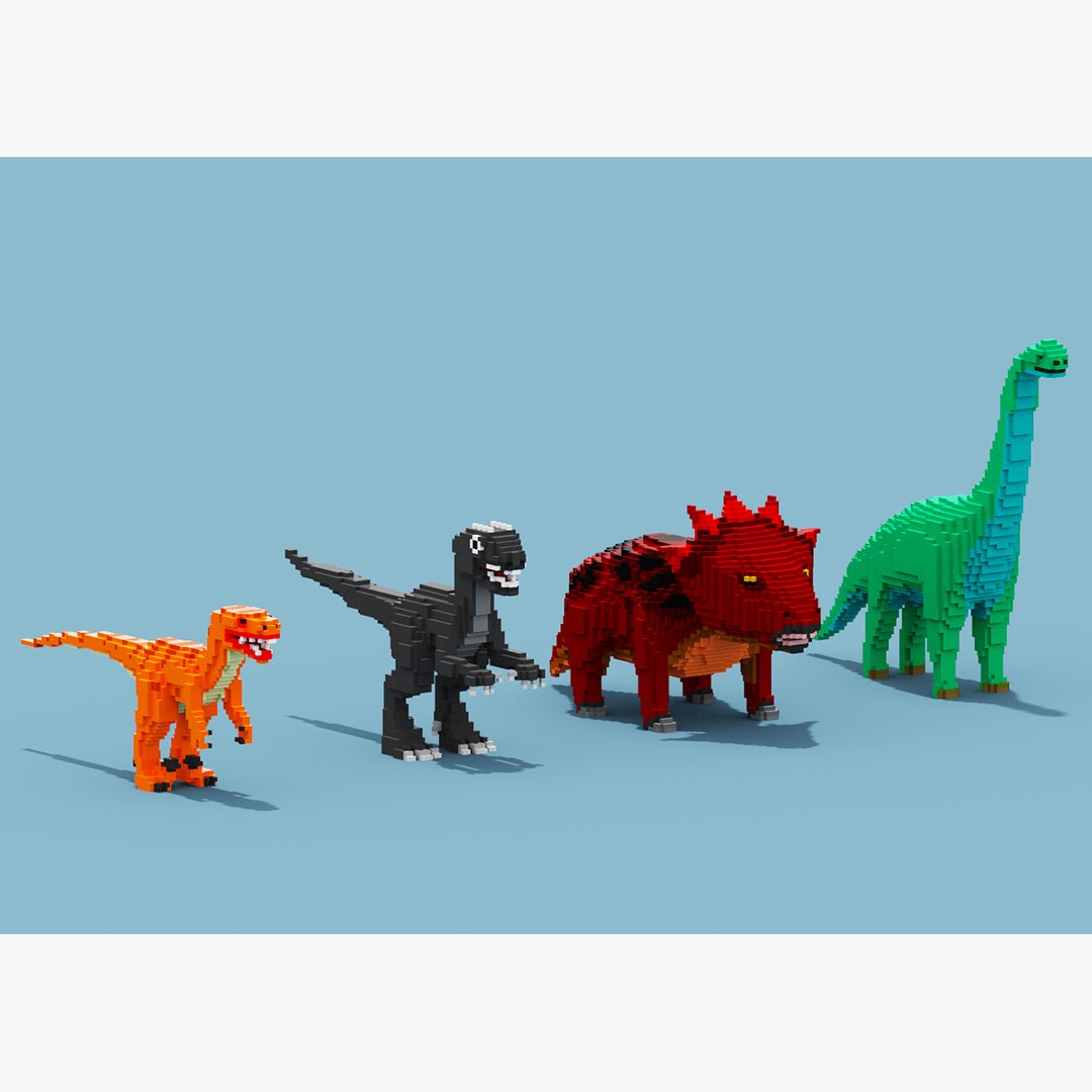 3D Voxel Dinosaur Collection - TurboSquid 1946446