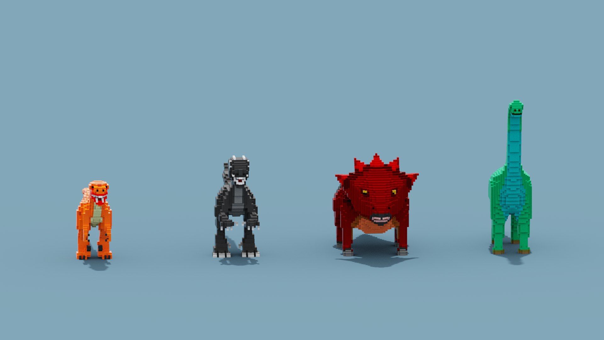 3D Voxel Dinosaur Collection - TurboSquid 1946446