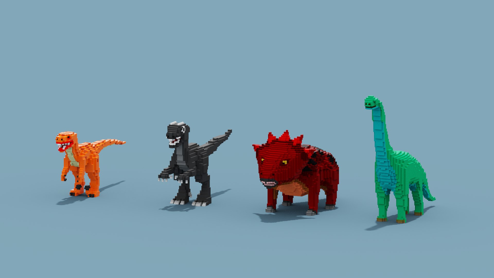 3D Voxel Dinosaur Collection - TurboSquid 1946446