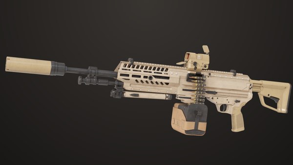 modelo 3d Ametralladora 14 Marrón Todas las texturas PBR Unity UE ...