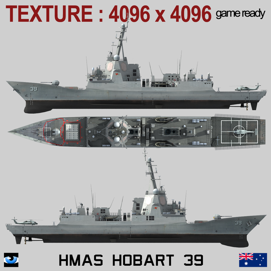 3D hmas australian navy scene - TurboSquid 1359588
