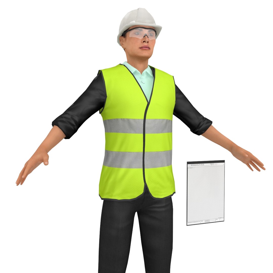3D Female Engineer Model - TurboSquid 1356271