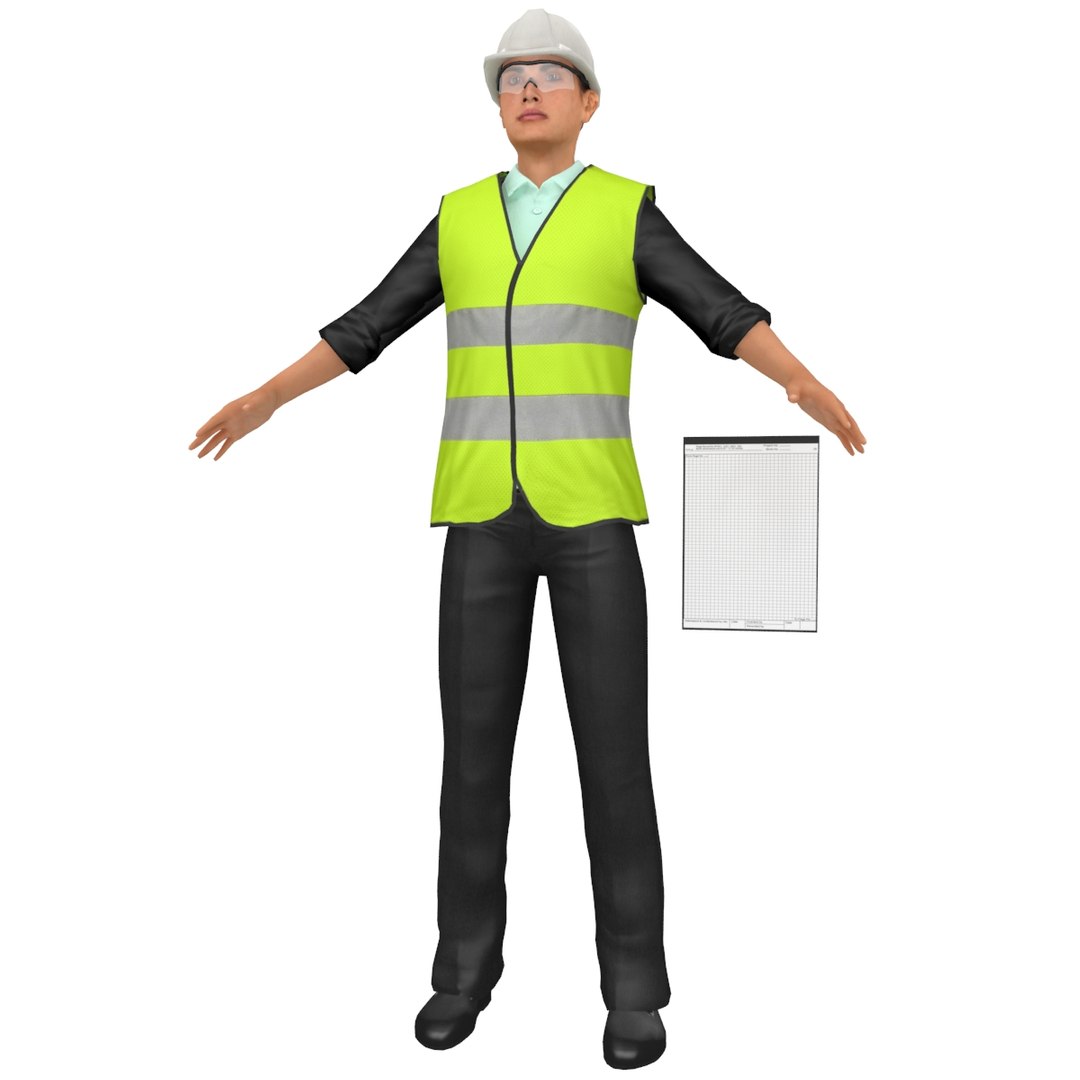 3D Female Engineer Model - TurboSquid 1356271