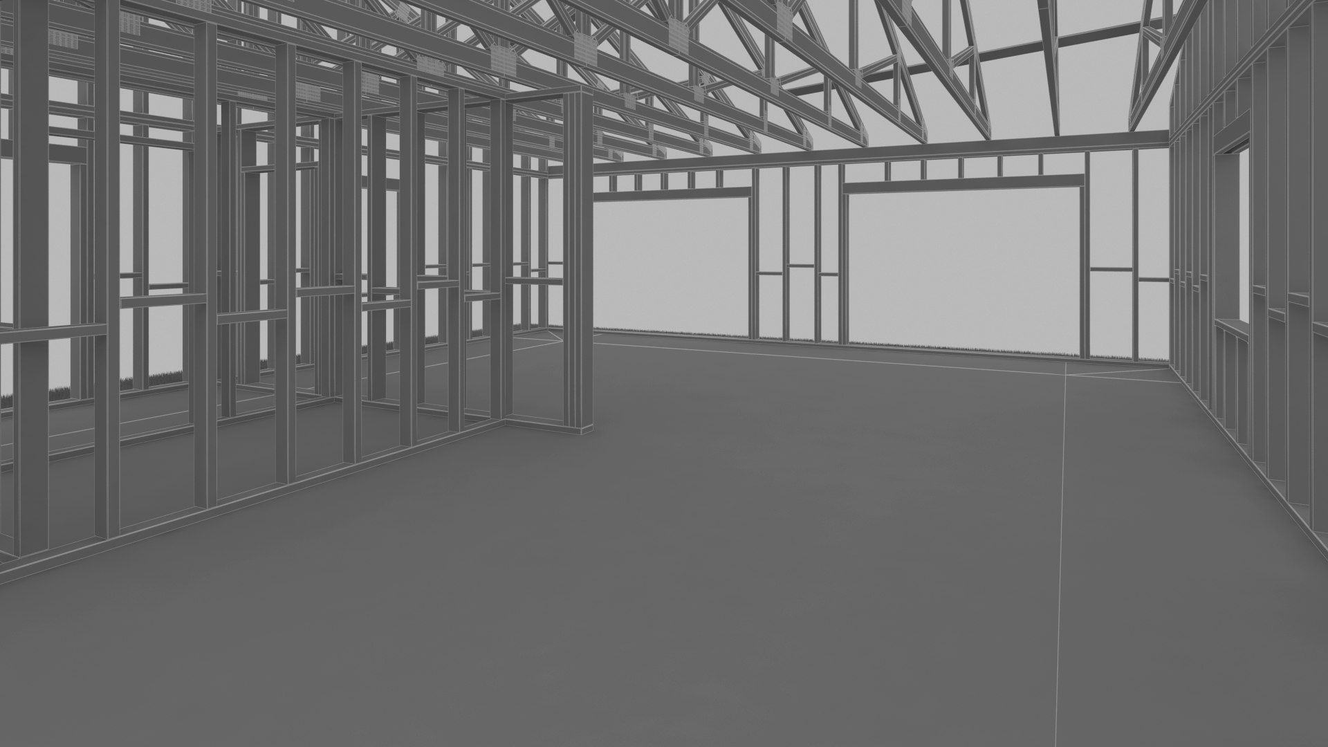 3D Garage Wooden Frame Construction With A Project - TurboSquid 2059170