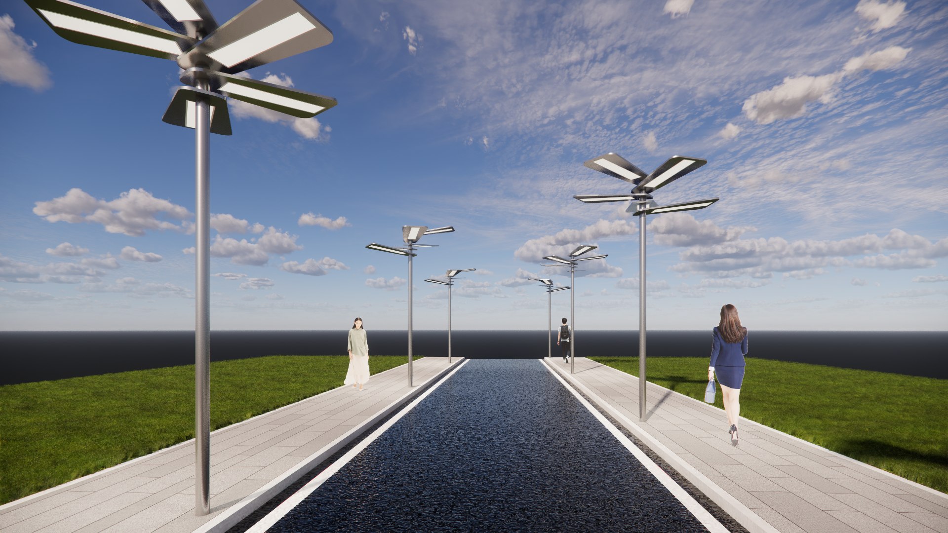 Street Lamps With Solar Panels-A2 3D Model - TurboSquid 2249385