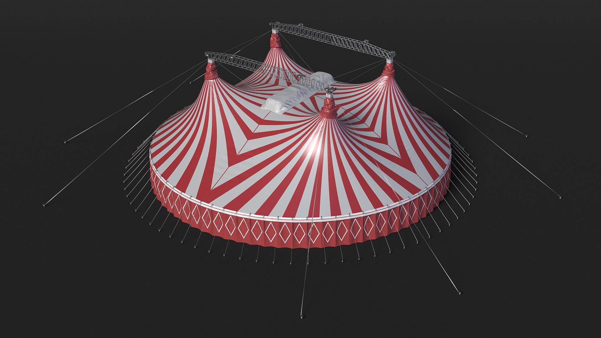 Circus Tent Red White Striped 3D - TurboSquid 2277740