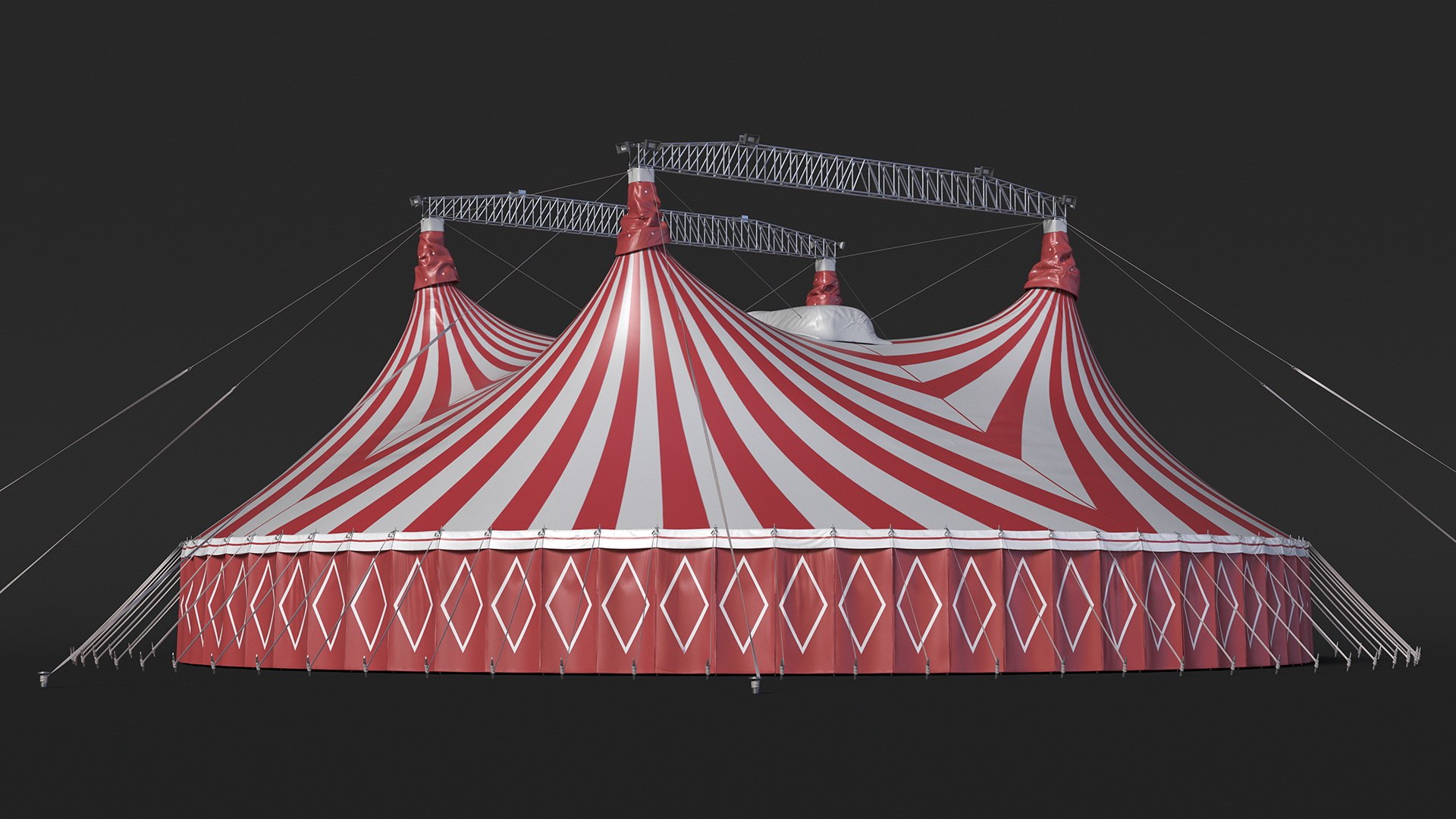 Circus Tent Red White Striped 3D - TurboSquid 2277740