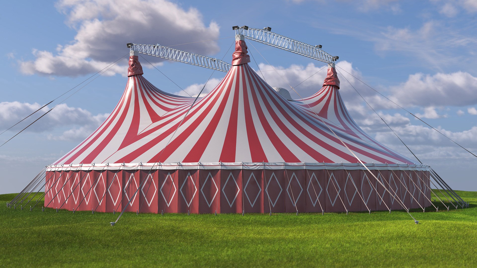 Circus Tent Red White Striped 3D - TurboSquid 2277740