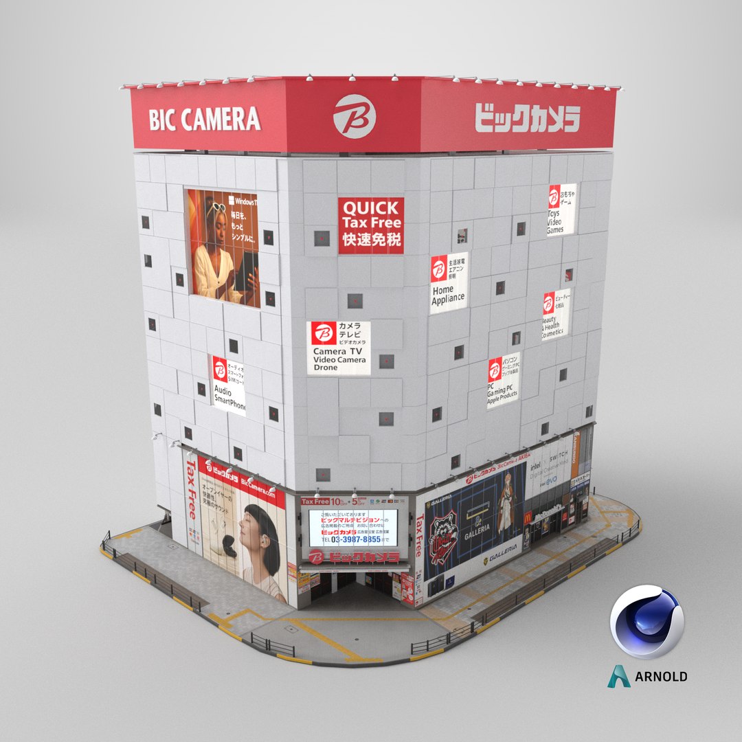3D Model Bic Camera Store Akihabara Tokyo Building 3D Model(1 ...