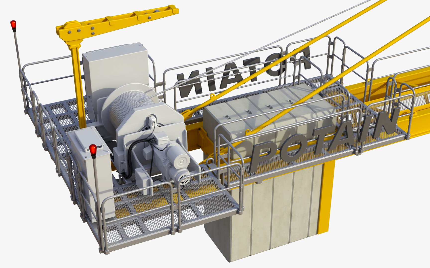 Tower Crane Potain MD 509 M20 3D model - TurboSquid 1830024