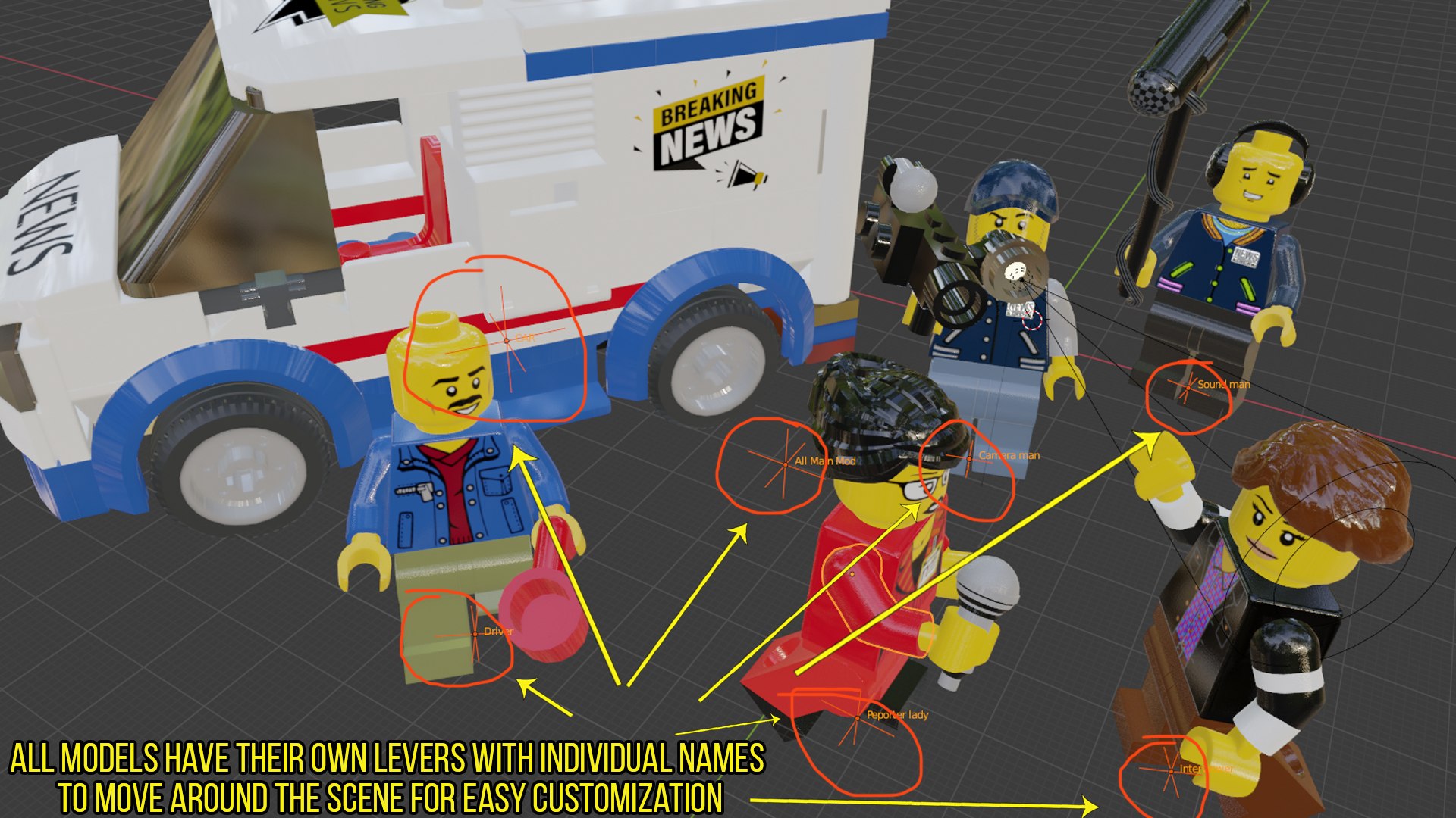 3D Lego News Crew Reporters - TurboSquid 1833522