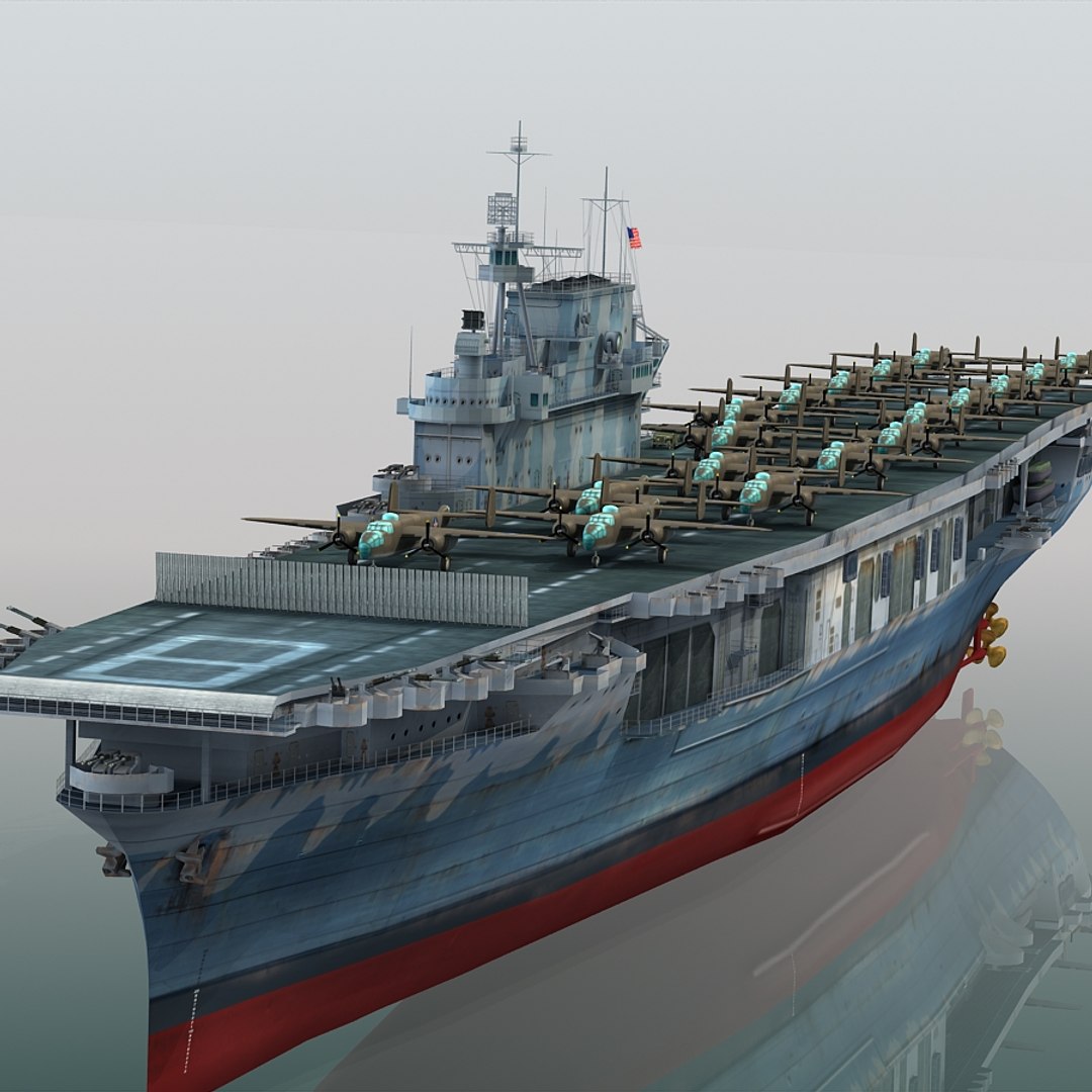 3d Uss Hornet Cv-8 1942 Model