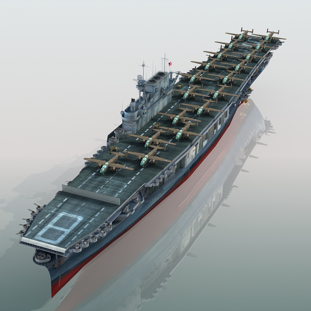 3d Uss Hornet Cv-8 1942 Model
