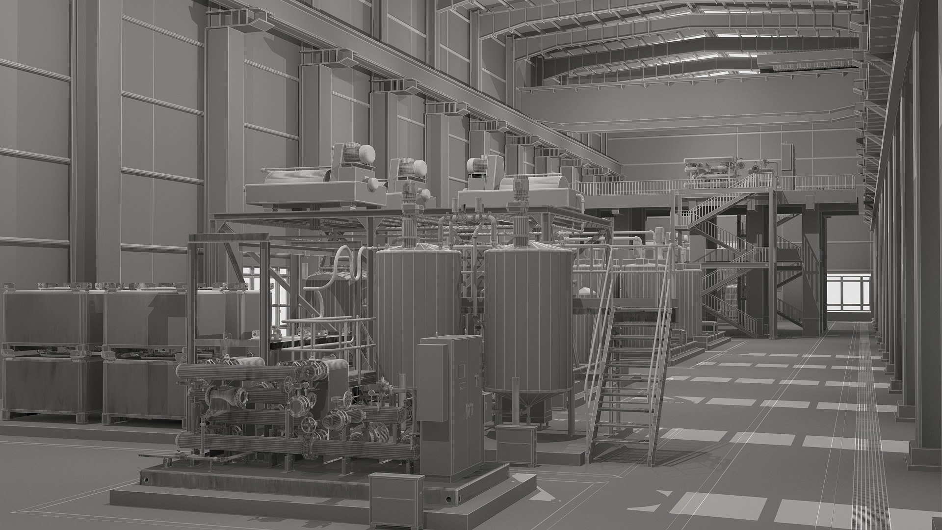 Factory Interior 3D Model - TurboSquid 2382223