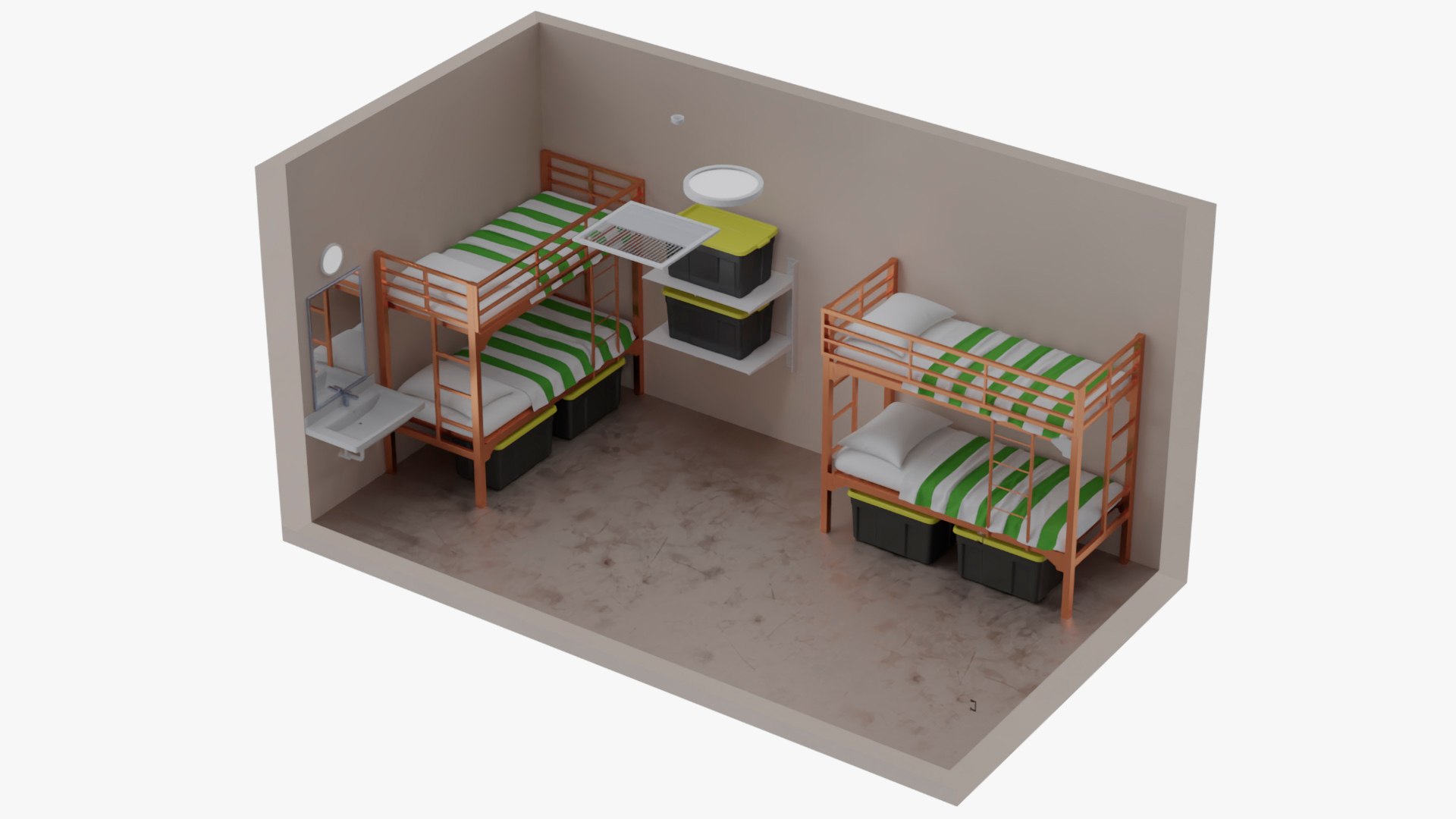 3D Homeless Shelter Interior - TurboSquid 2244950
