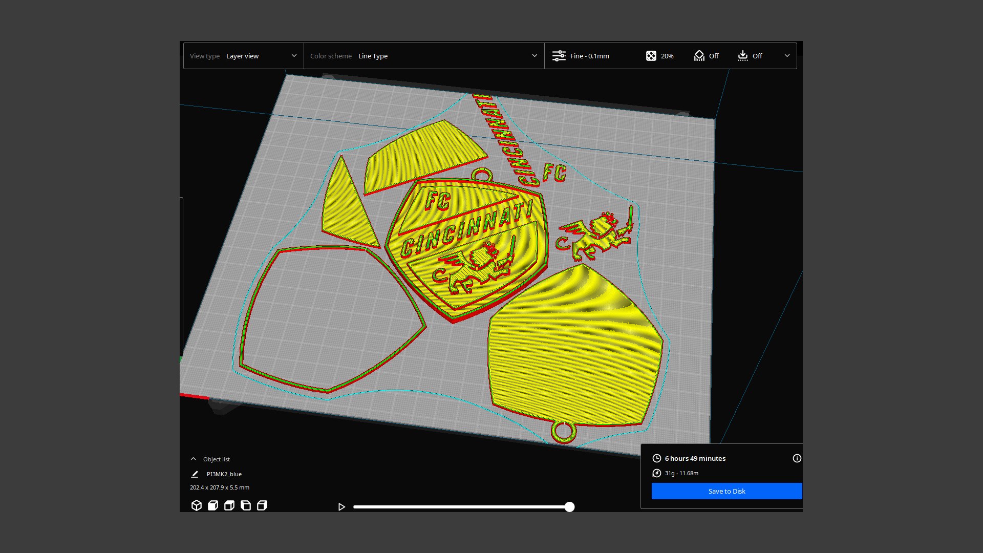 Cincinnati Club Logo Keychan Printable And Renderable 3D Model ...