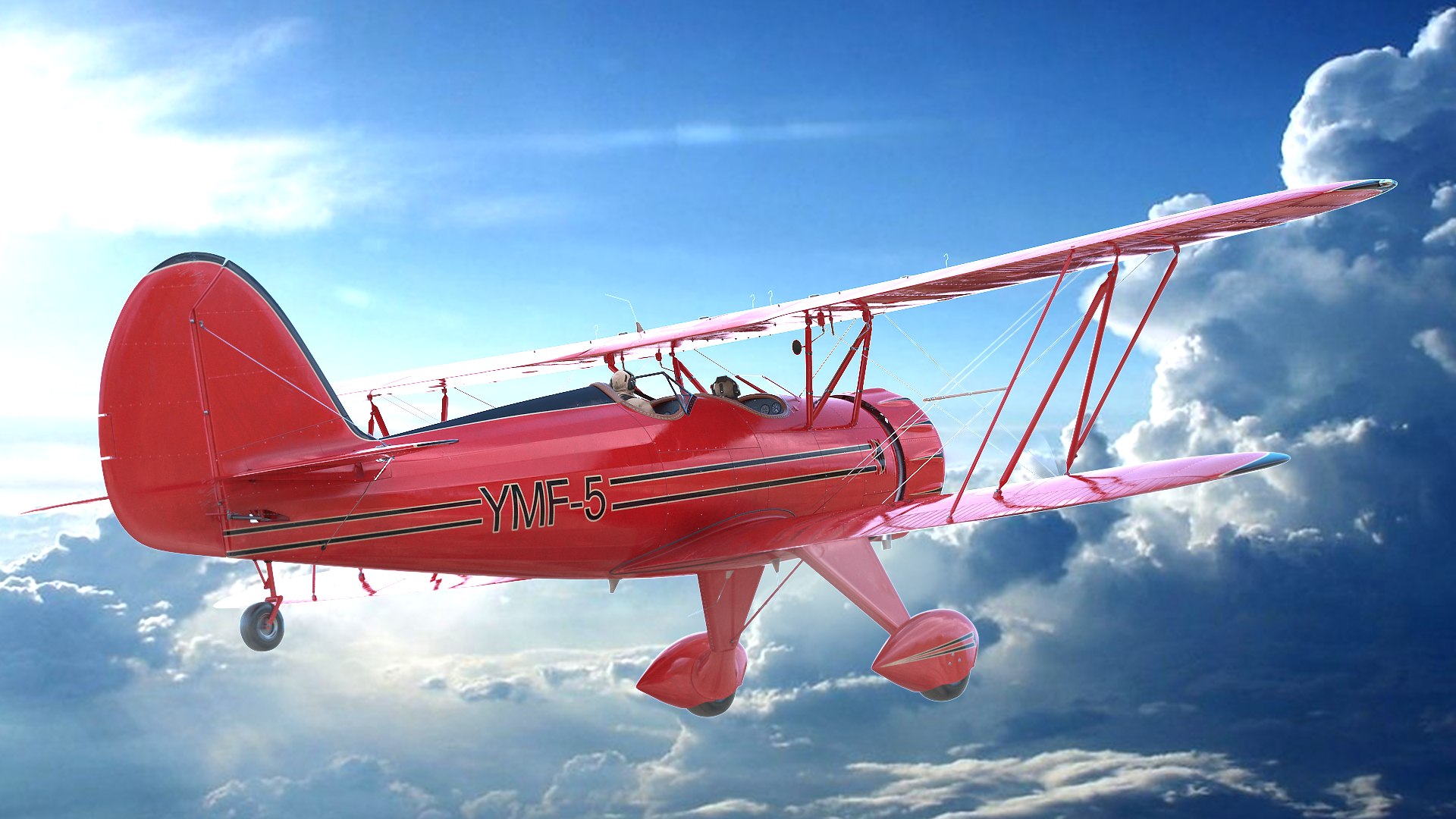 3D WACO Classic YMF-5 Biplane Model - TurboSquid 2409194