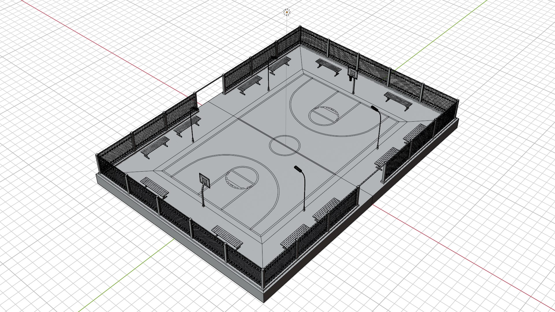 Basketball Court A4 3D Model - TurboSquid 2137507