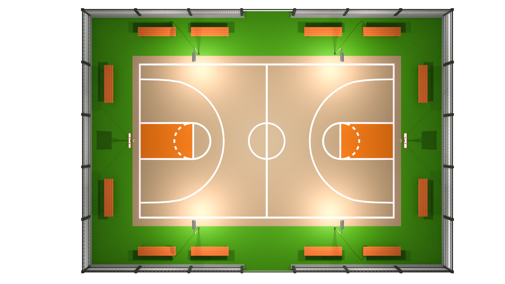 Basketball Court A4 3D Model - TurboSquid 2137507