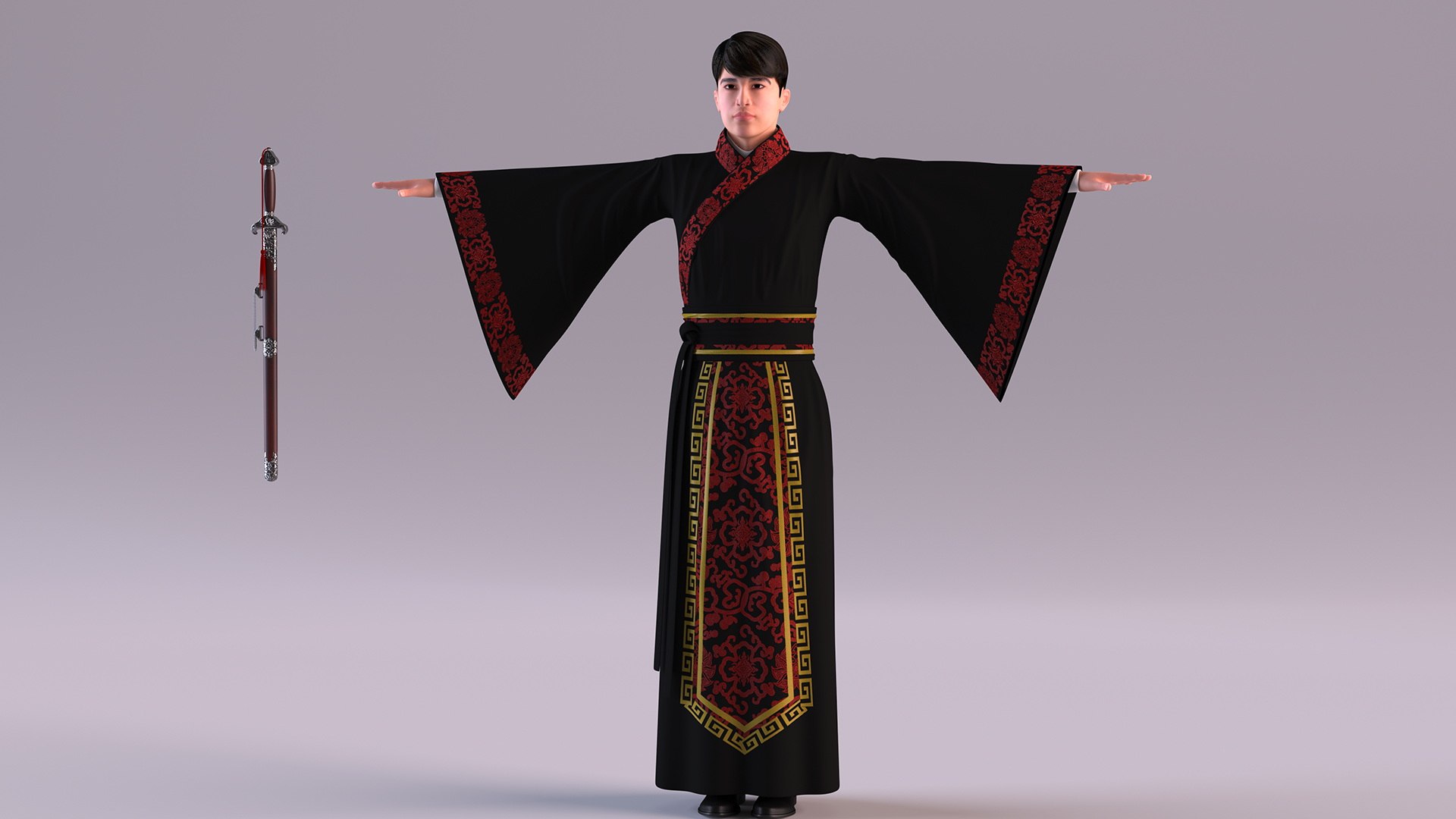 3D Traditional Chinese Man Rigged for Cinema 4D - TurboSquid 2031969