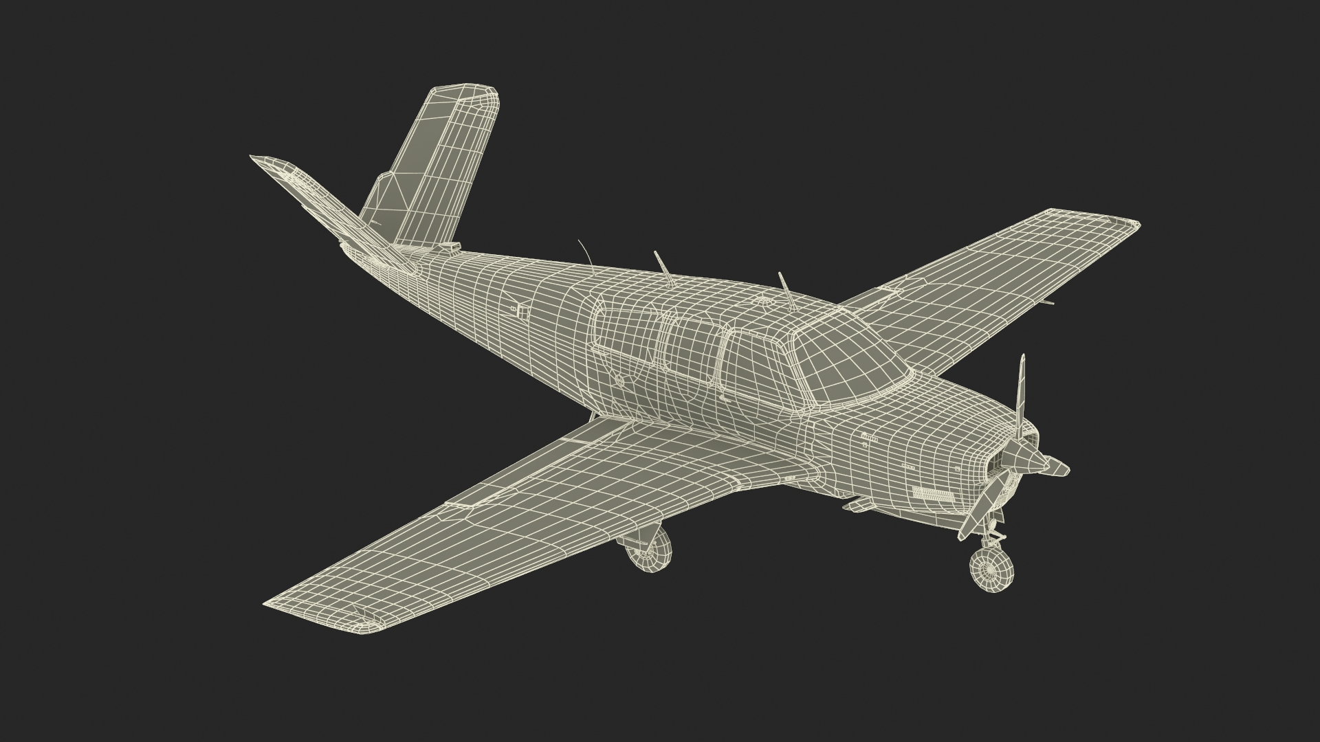 Propeller Aircraft Beechcraft Bonanza S35 Rigged For Cinema 4D 3D ...