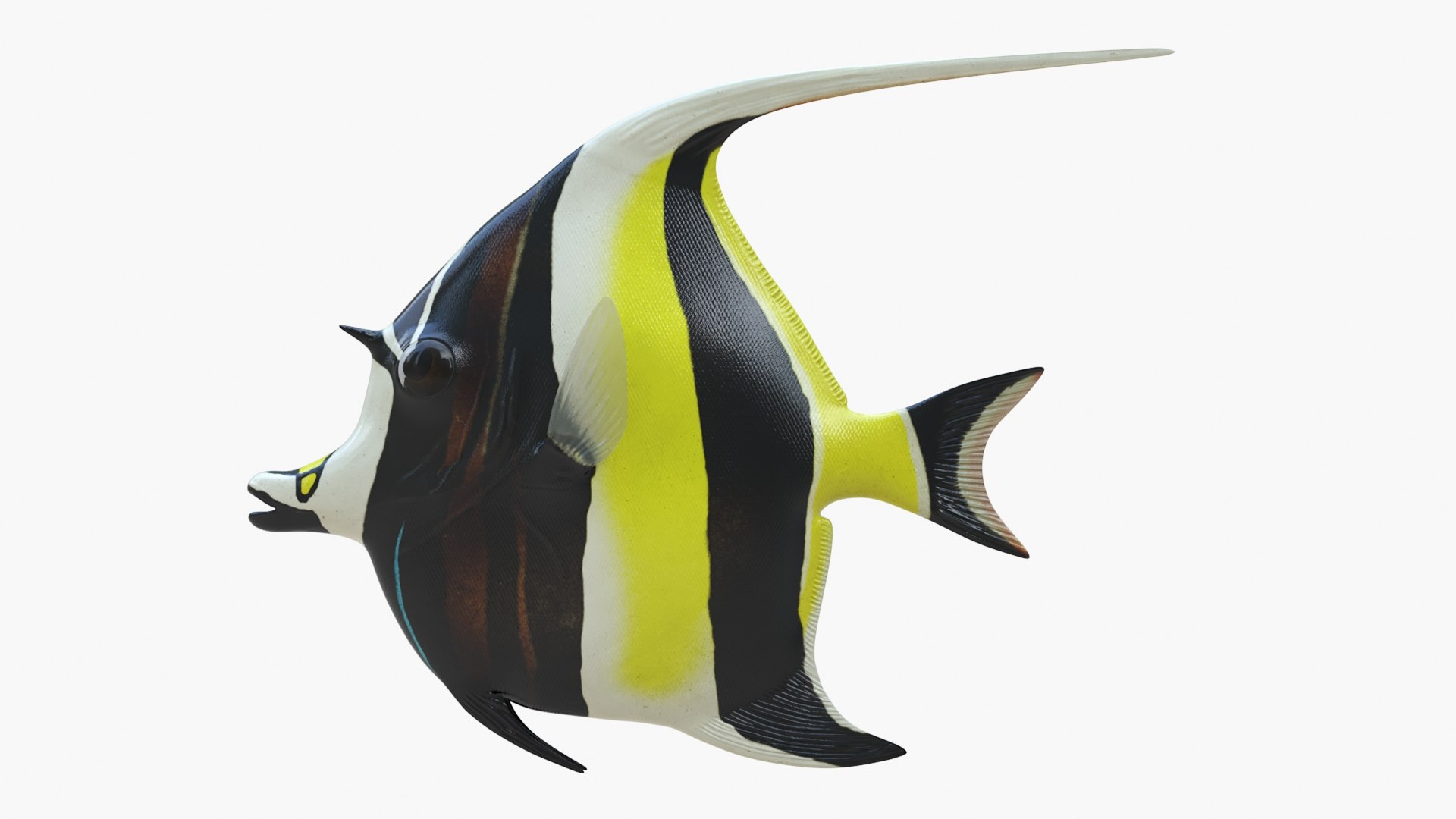 Realistic Moorish Idol Tropical Fish 3D - TurboSquid 2384819