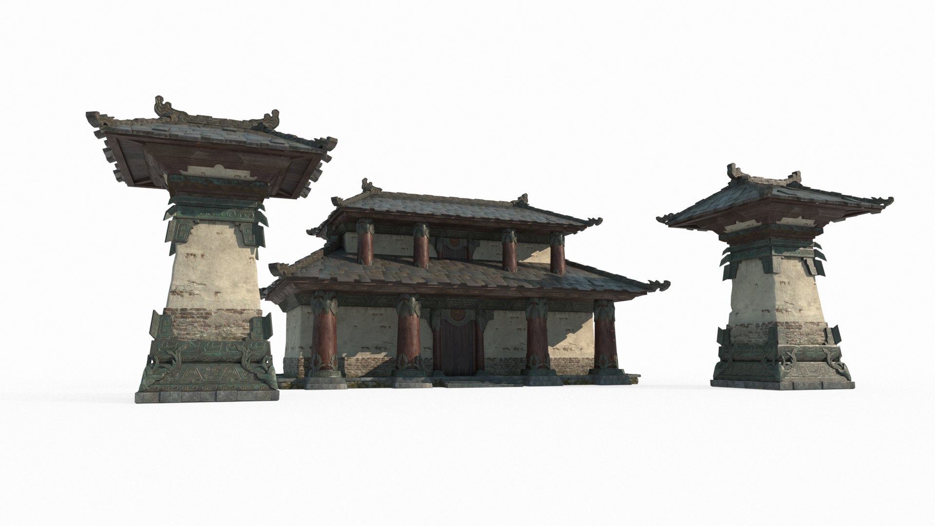 3D Asian Ancient Architecture Small Temples - TurboSquid 2144379