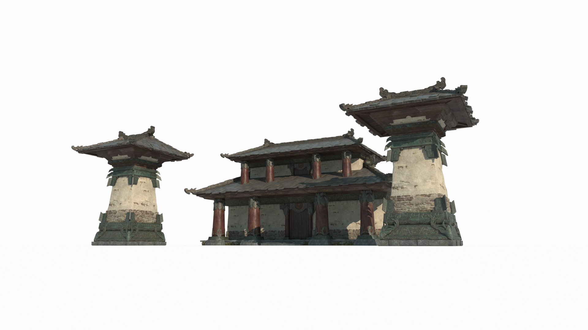 3D Asian Ancient Architecture Small Temples - TurboSquid 2144379