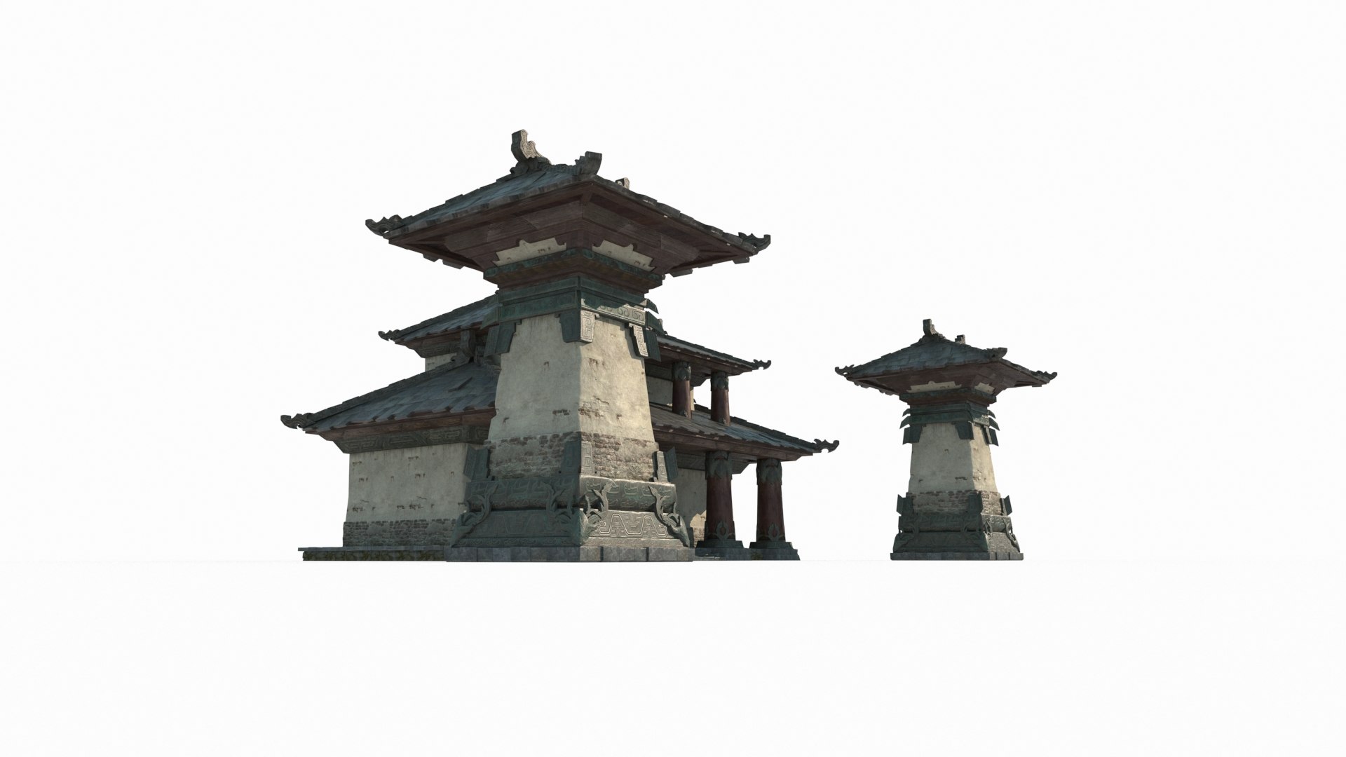 3D Asian Ancient Architecture Small Temples - TurboSquid 2144379