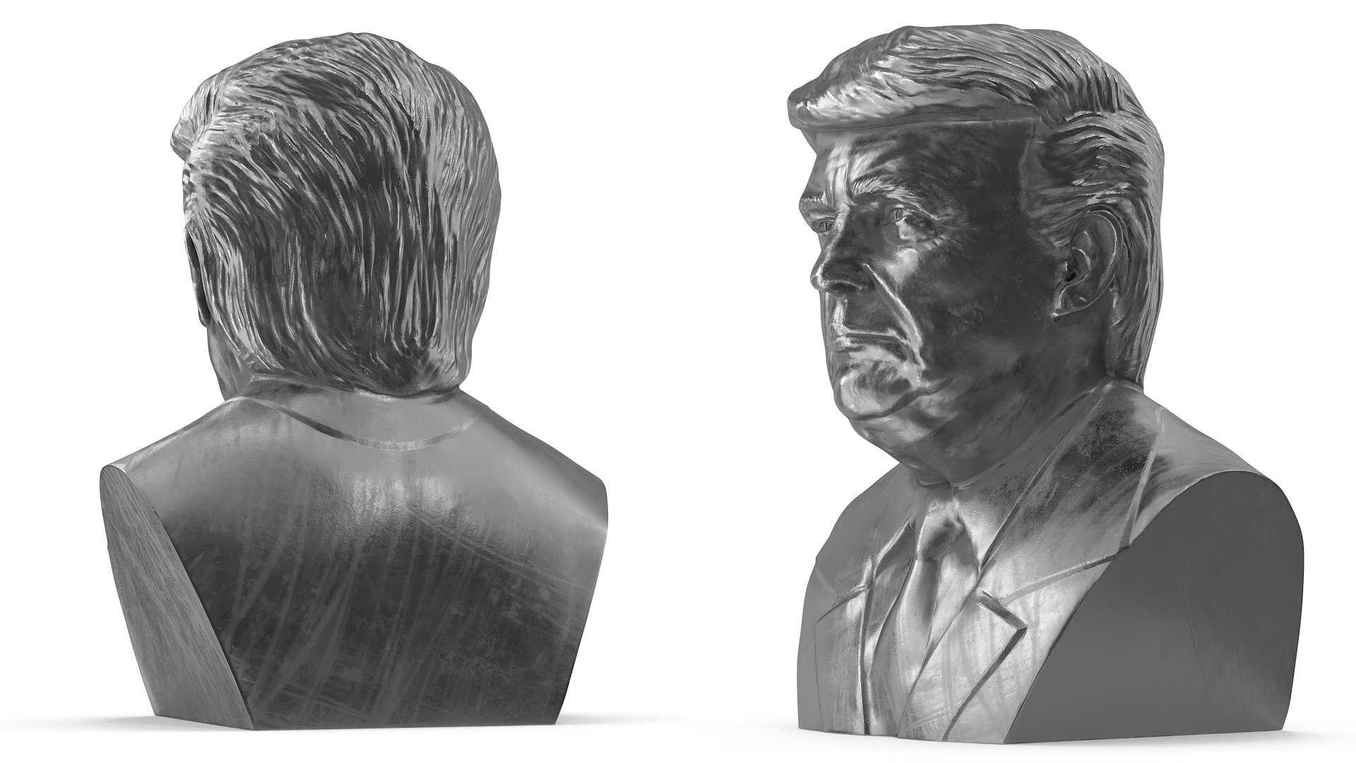 Silver Bust Of President Trump 3D Model - TurboSquid 2314034