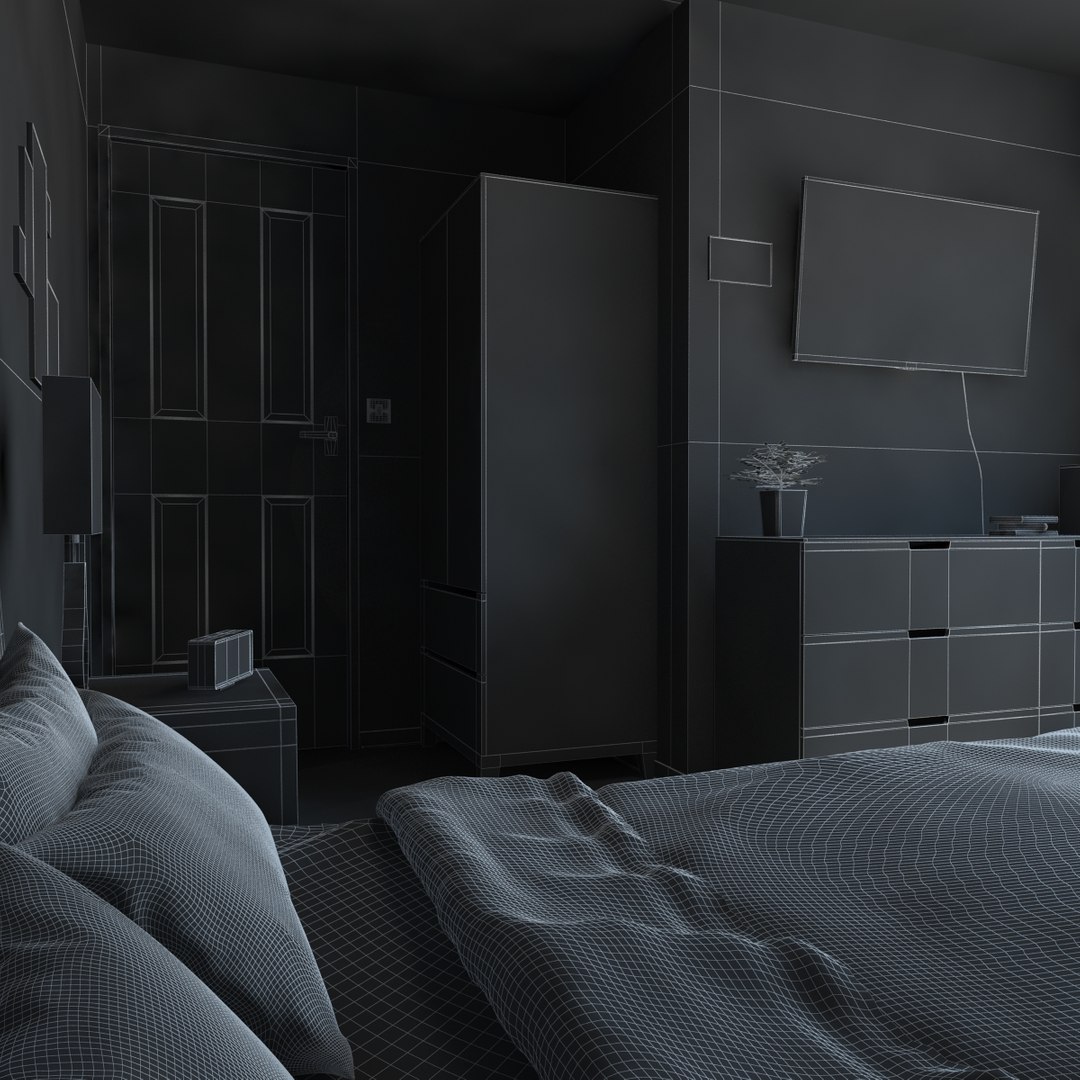 3d Model Small Bedroom Scene 4