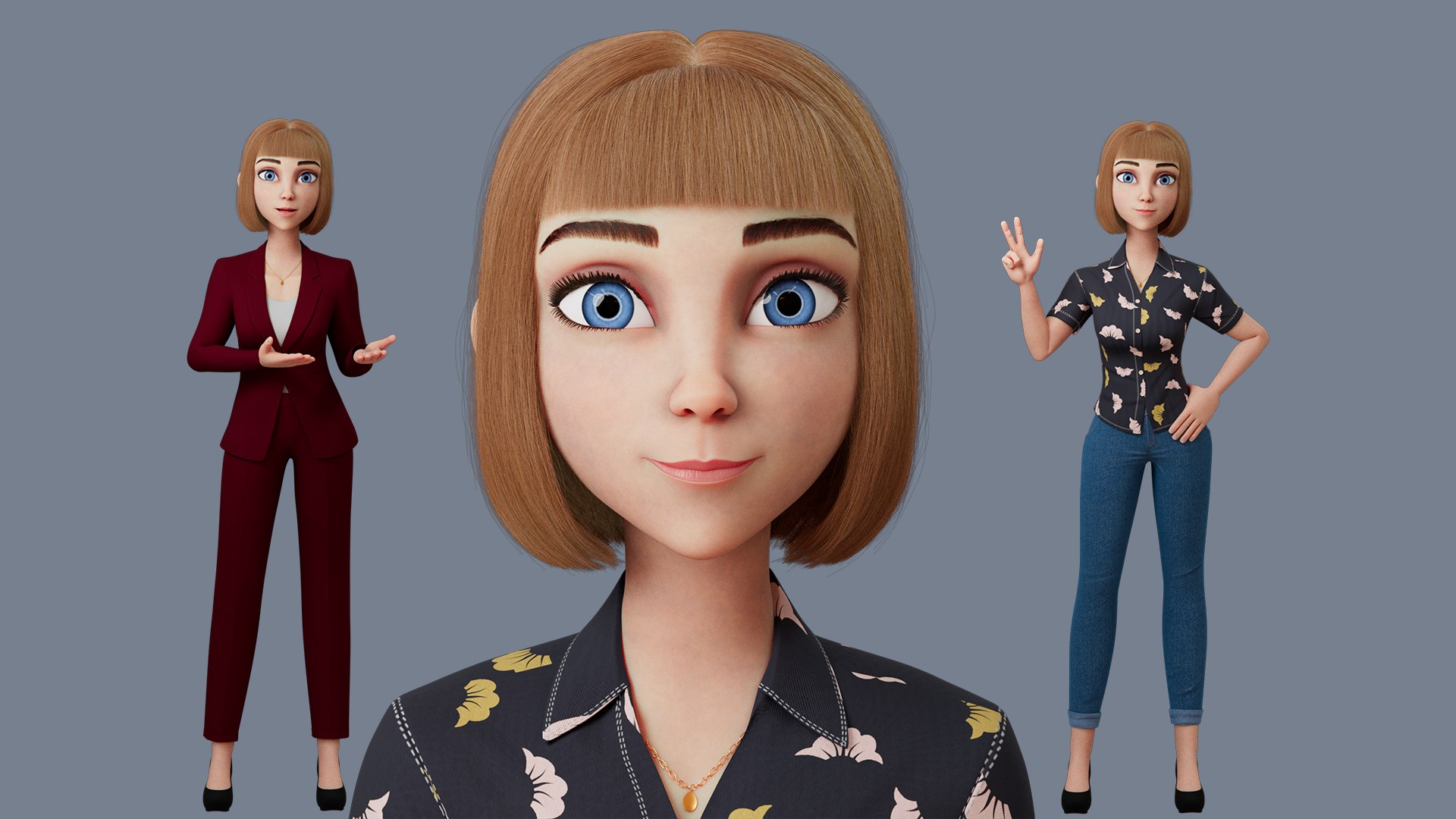 Cartoon Woman Rig 3D Model - TurboSquid 2150227