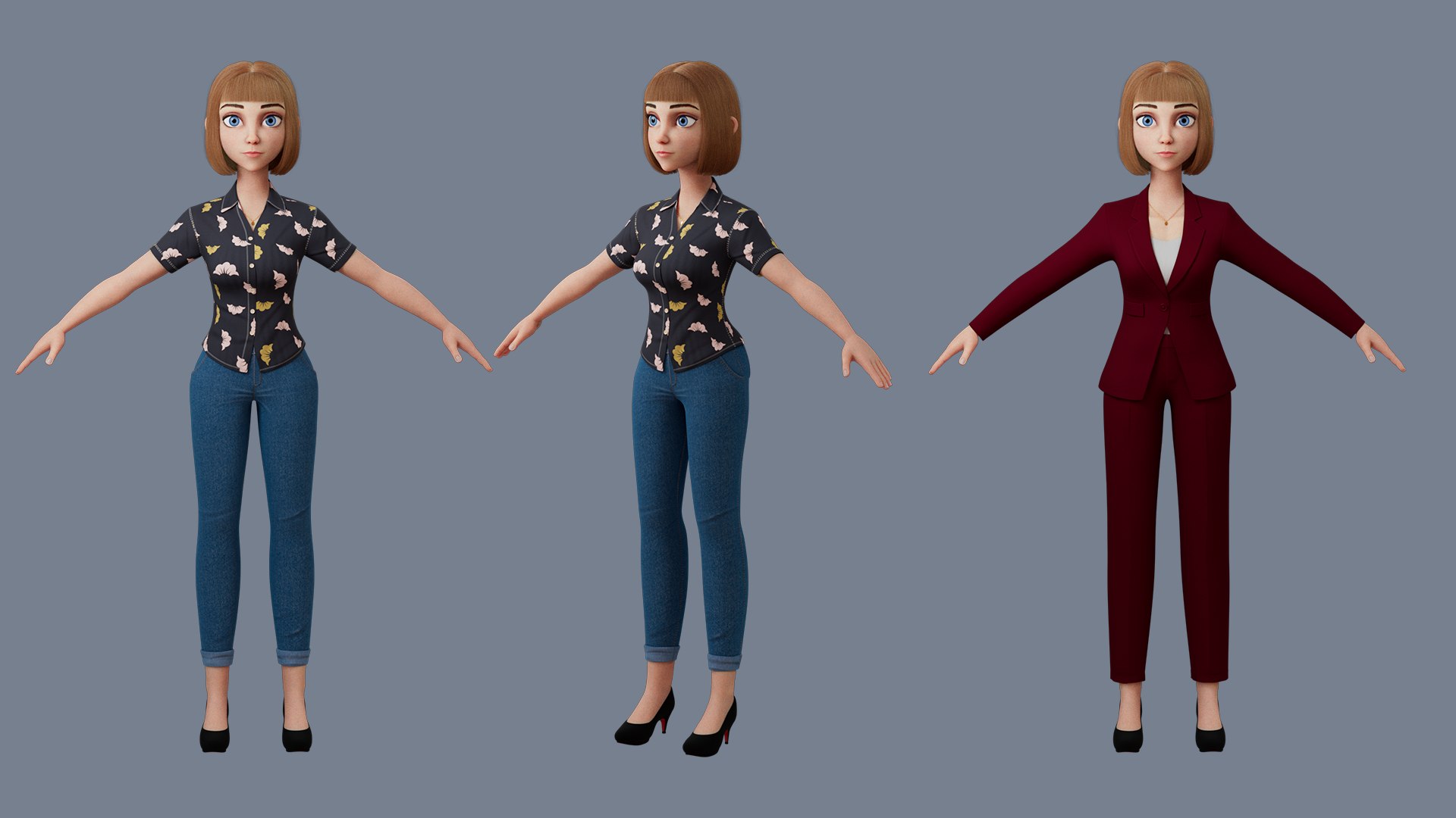 Cartoon Woman Rig 3D Model - TurboSquid 2150227