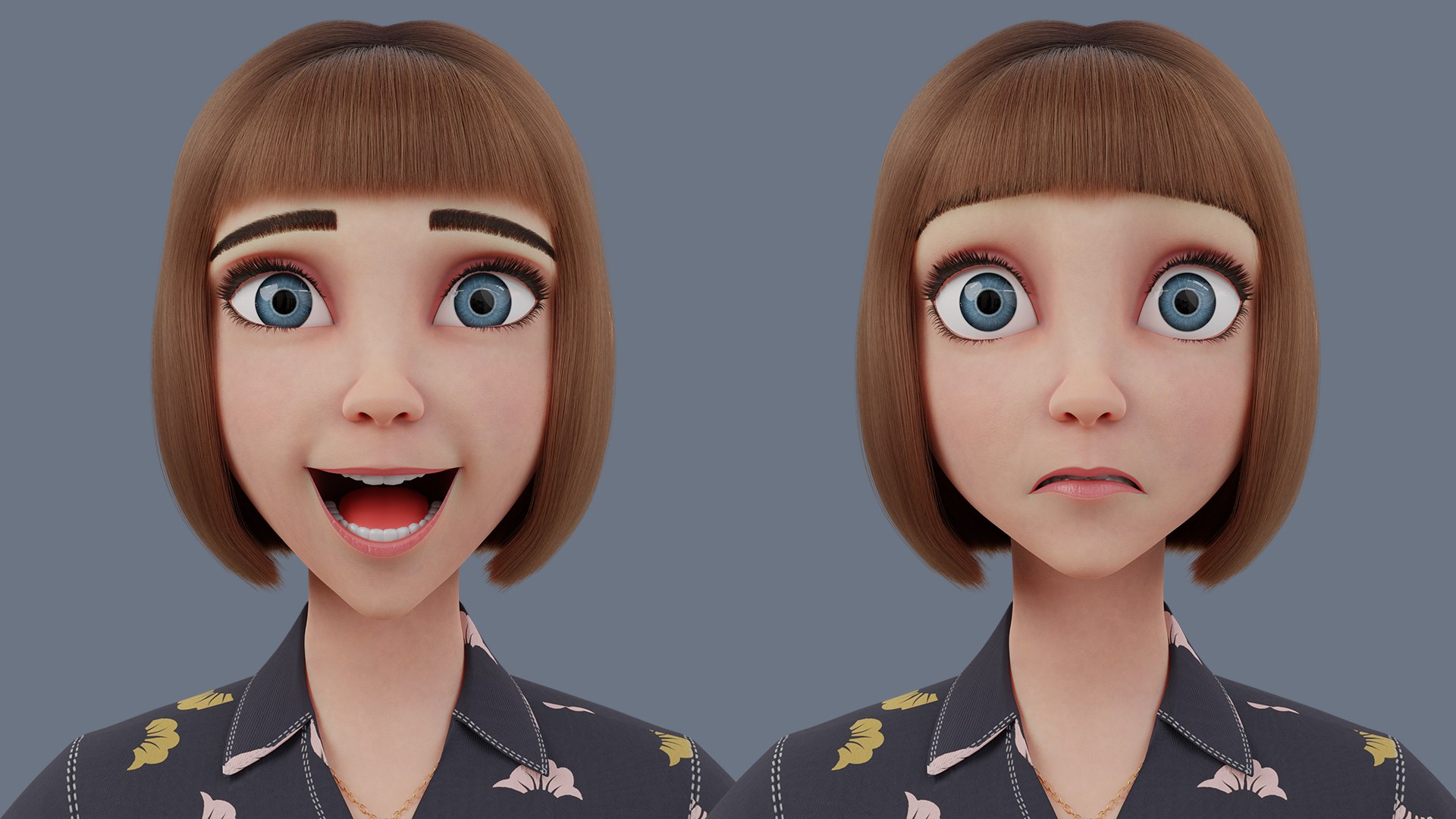 Cartoon Woman rig 3D model - TurboSquid 2150227