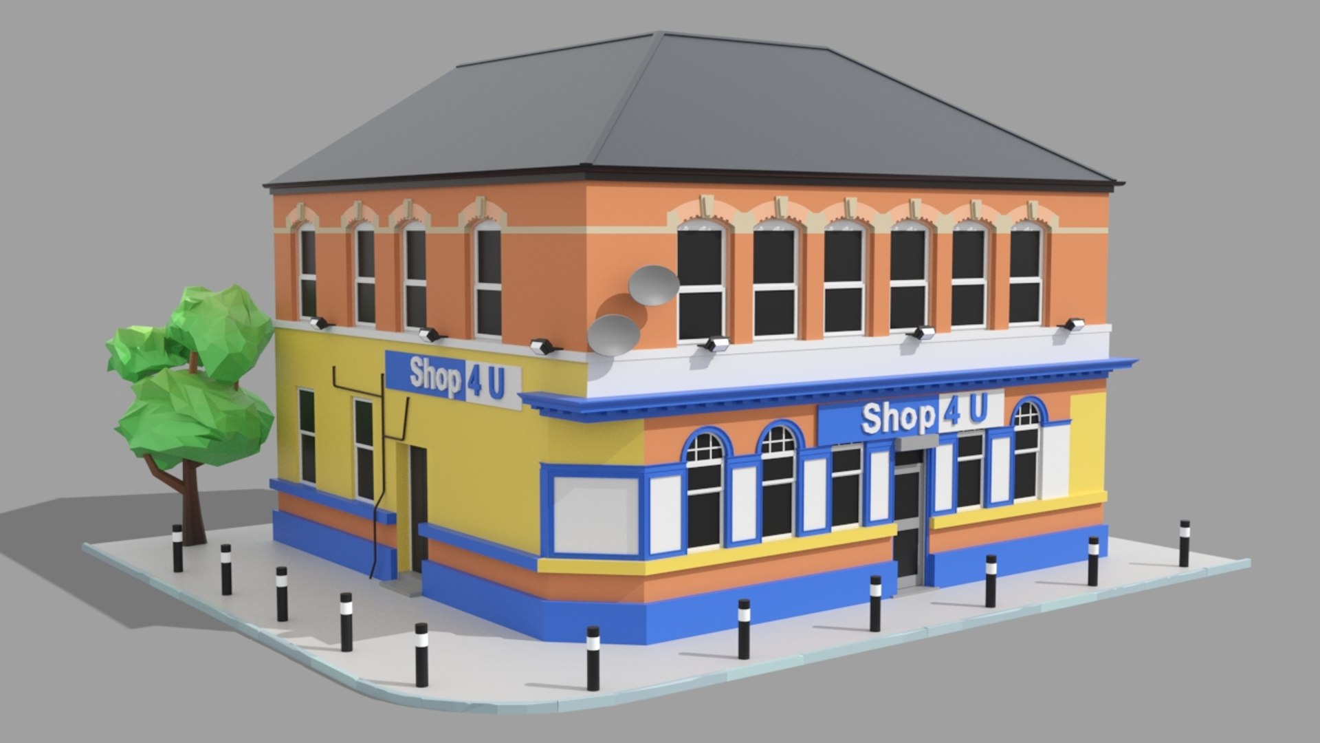 3D Stylized Shop Building 01 - Shop4U Model - TurboSquid 2103756