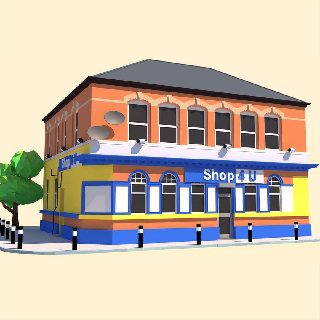 3D Stylized Shop Building 01 - Shop4U Model - TurboSquid 2103756