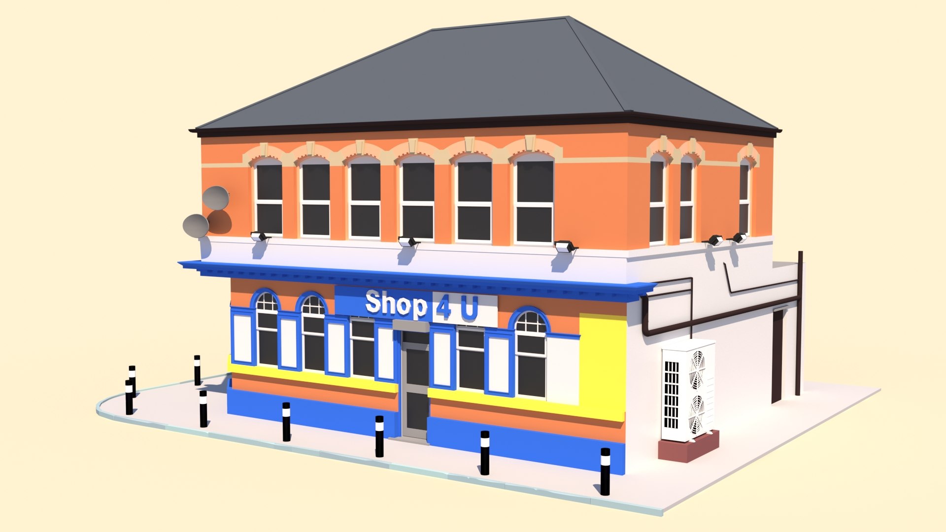 3D Stylized Shop Building 01 - Shop4U Model - TurboSquid 2103756