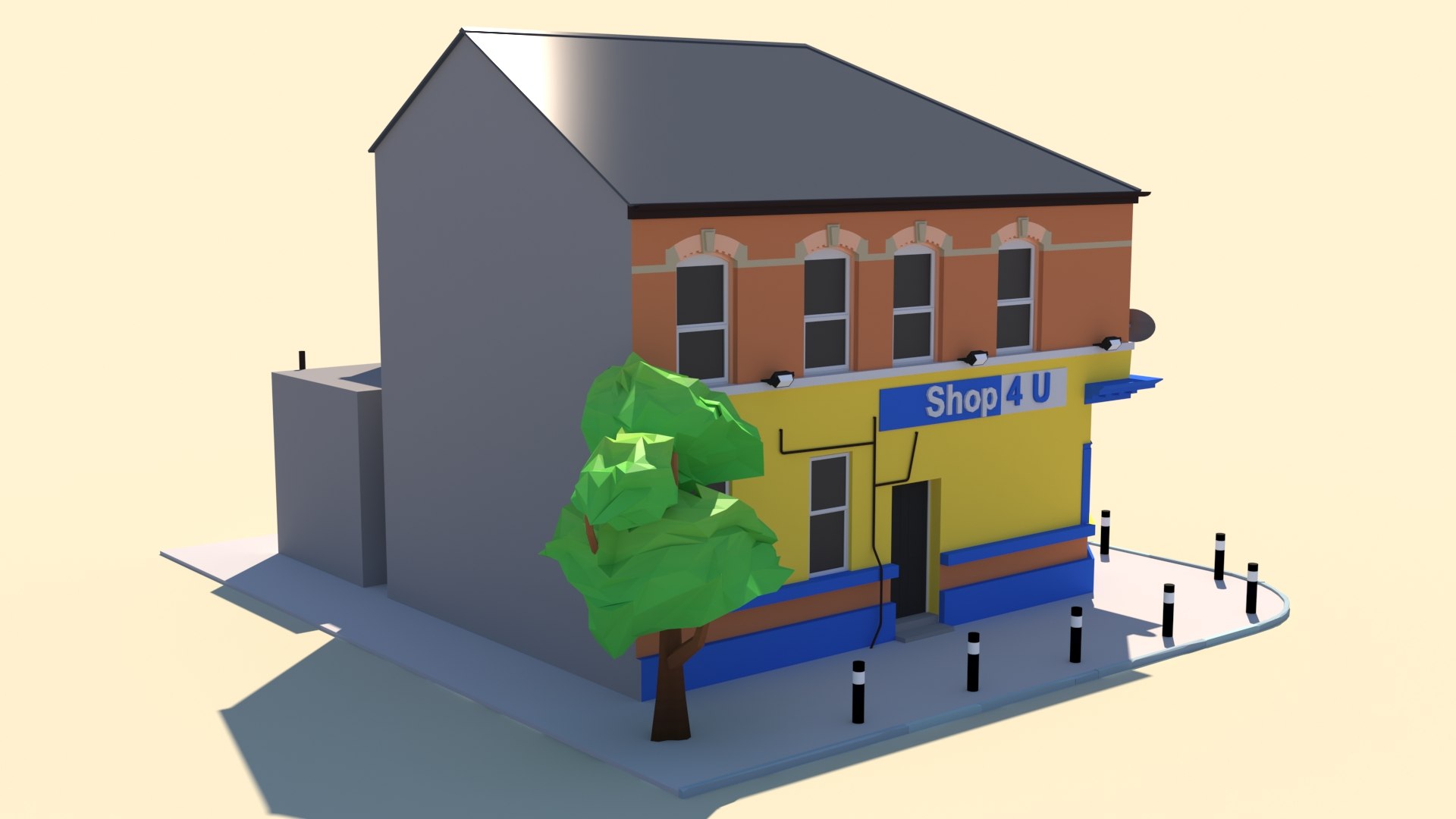3D Stylized Shop Building 01 - Shop4U Model - TurboSquid 2103756